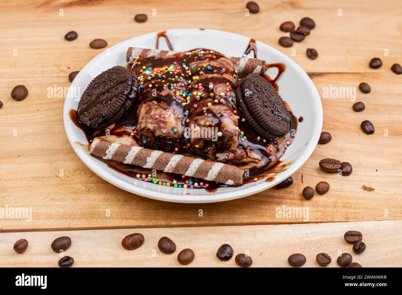 Acai with sweets and chocolate, Delicious dessert Stock Photo - Alamy