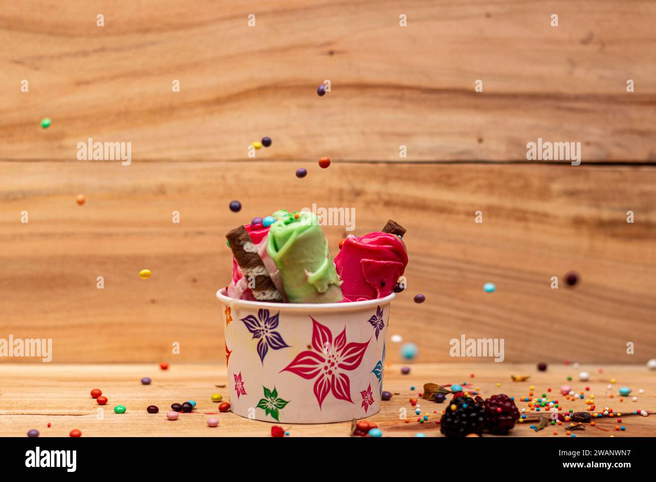 Acai with sweets and chocolate, Delicious dessert Stock Photo - Alamy