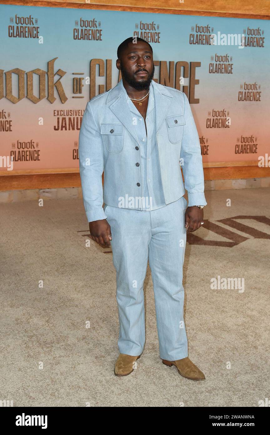 Eric Kofi Abrefa arrives at the premiere of "The Book of Clarence" on ...