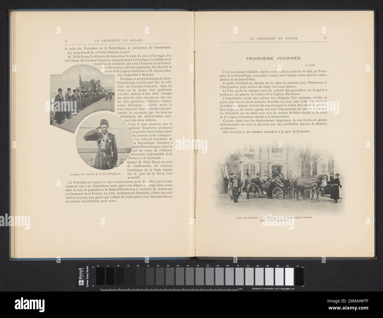 President Félix Faure in a carriage for Peterhof's palace complex ...