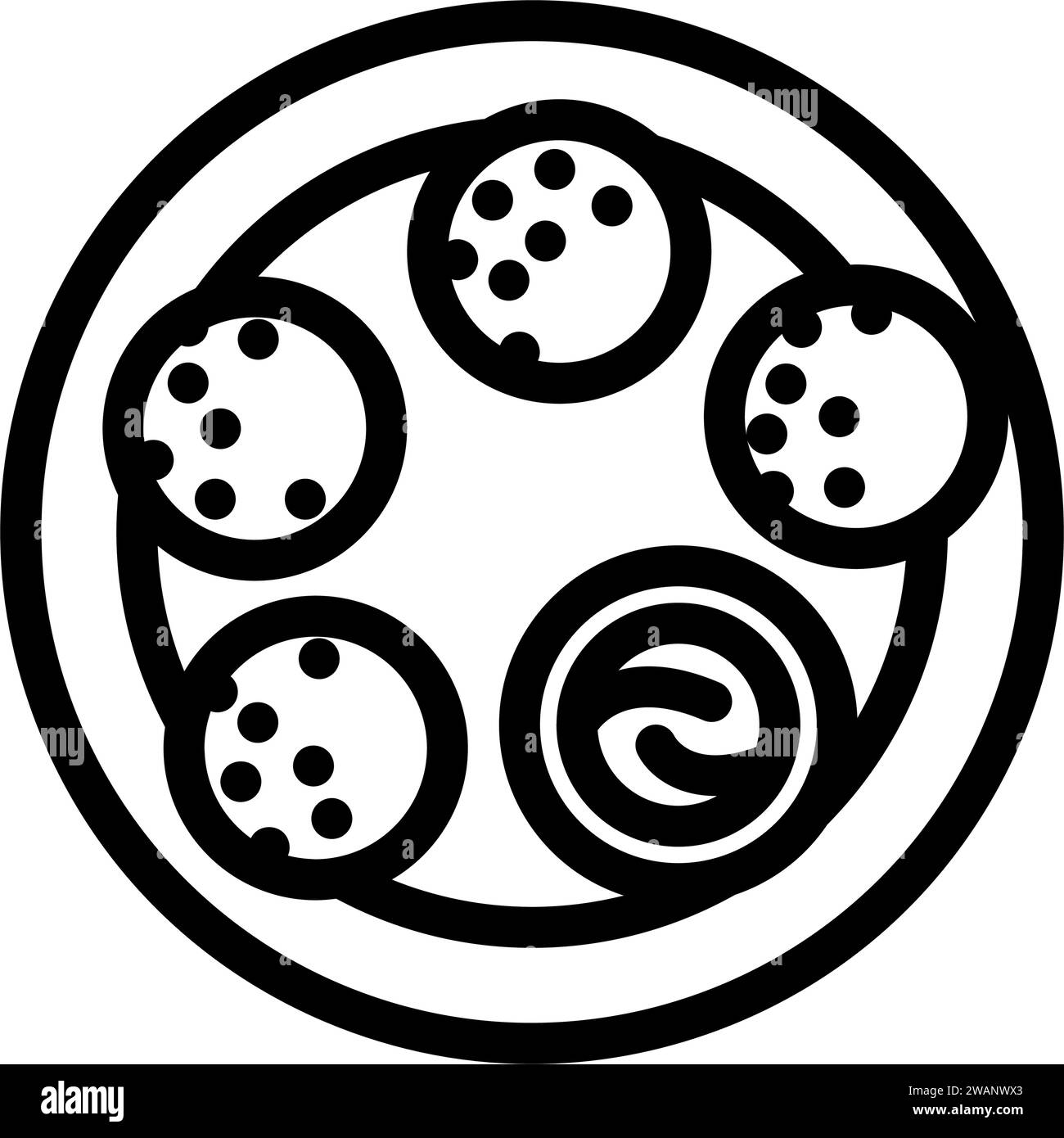 arancini balls italian cuisine line icon vector illustration Stock ...