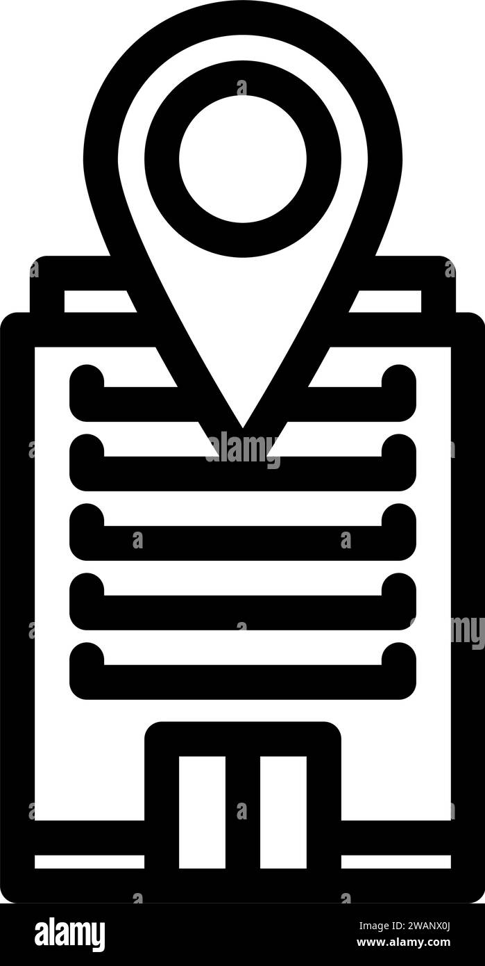 office map location line icon vector illustration Stock Vector Image ...