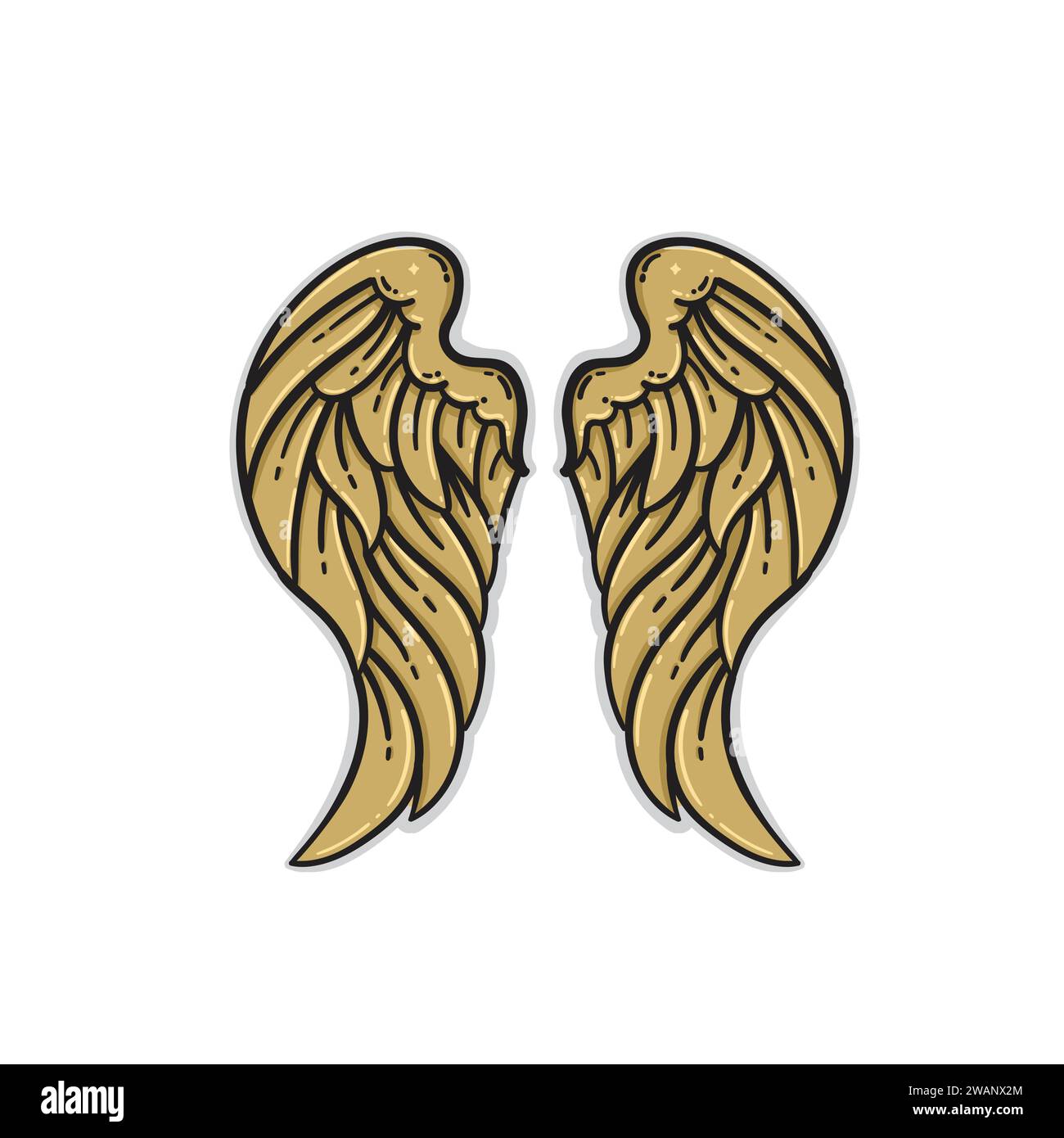 Pair of angel wings isolated on white background vector illustration ...