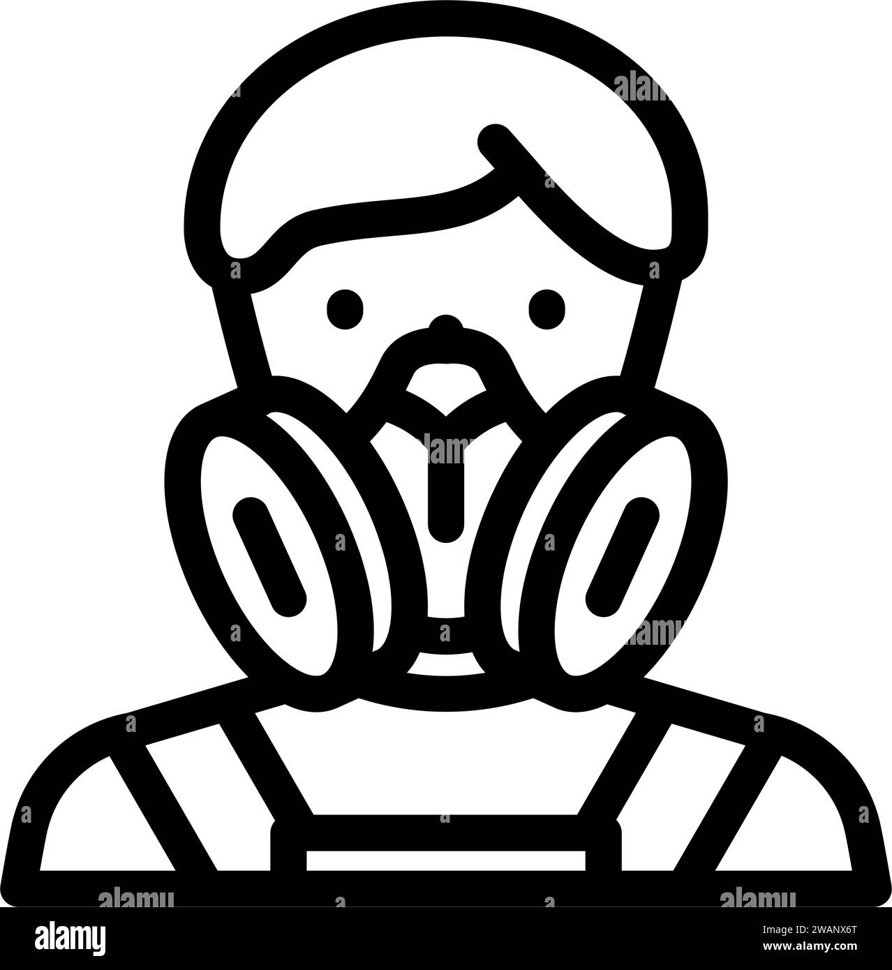 smoke mask face line icon vector illustration Stock Vector Image & Art ...