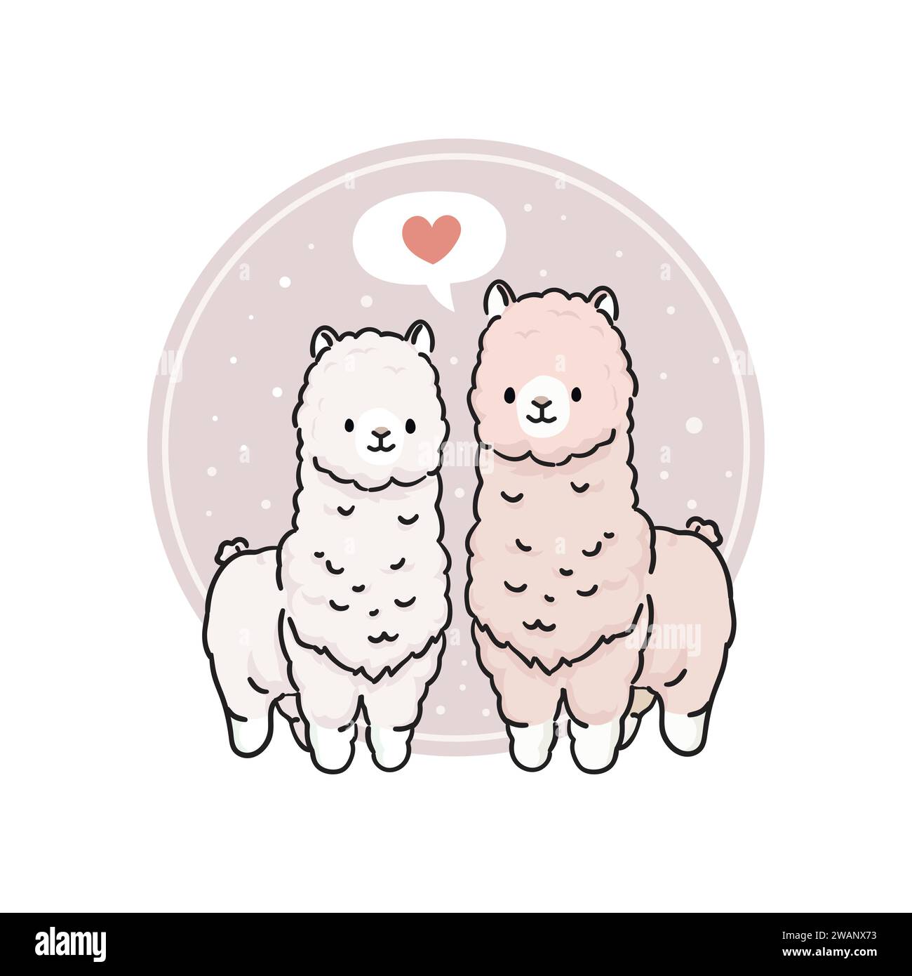 Cute lama or alpaca colorful hand drawn vector illustration Stock ...