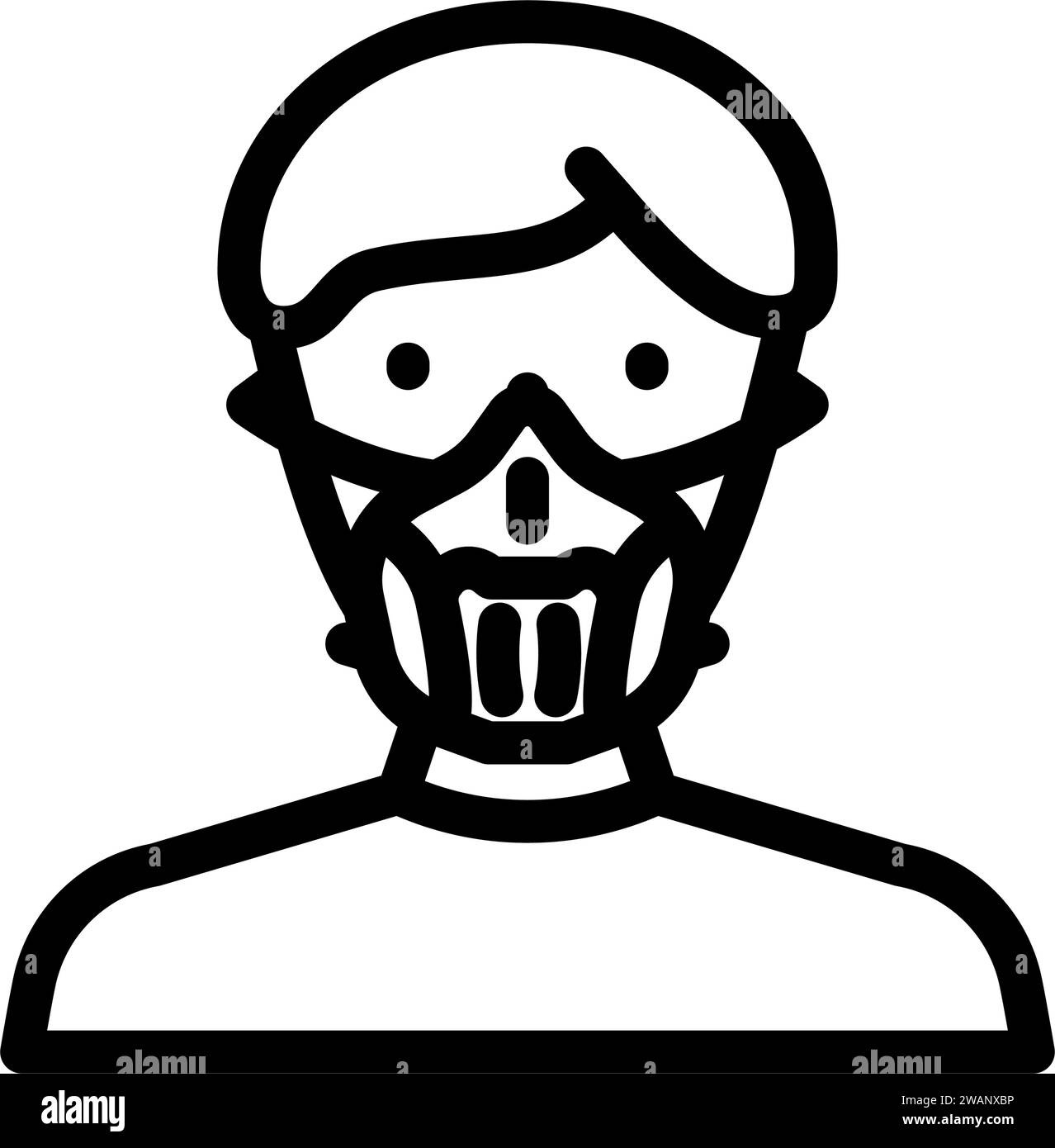 respirator mask face line icon vector illustration Stock Vector Image ...