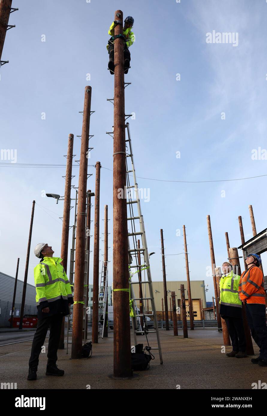 Chancellor of the Exchequer Jeremy Hunt watches a demonstration of how ...