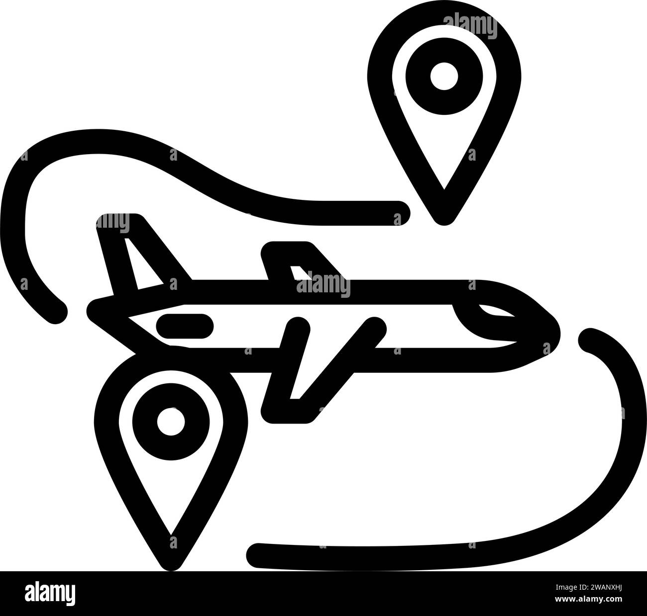 airplane track map location line icon vector illustration Stock Vector ...