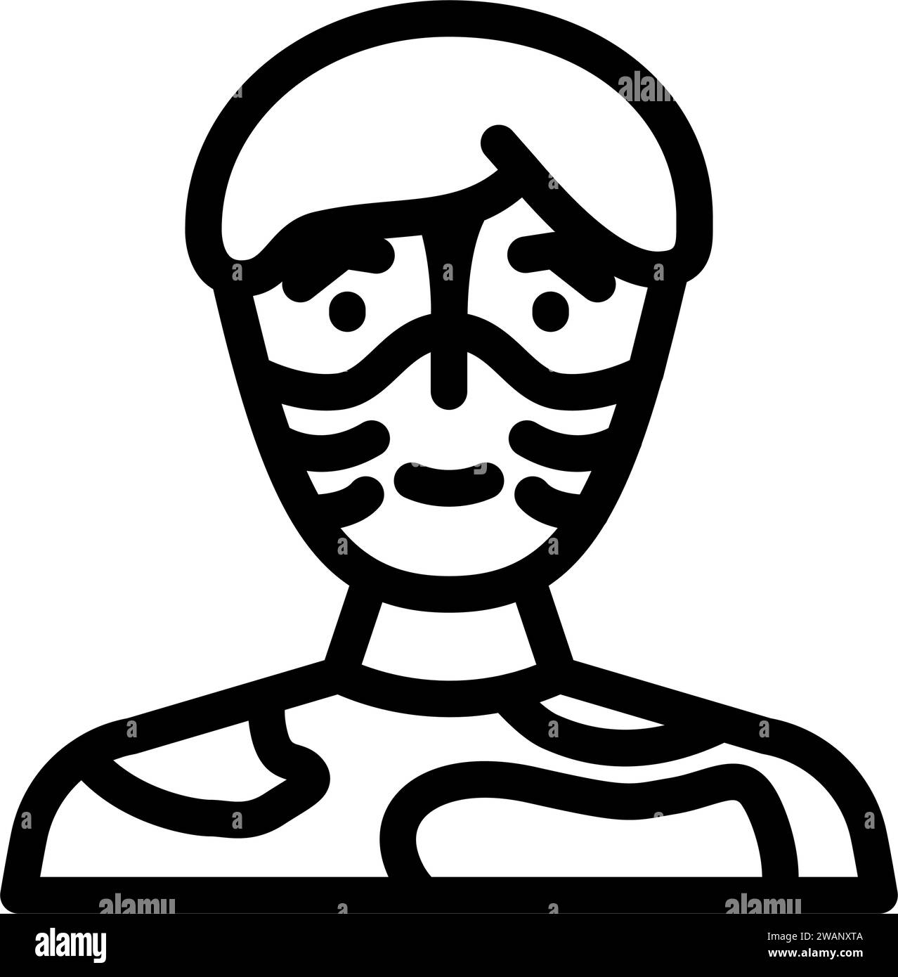 painting mask face line icon vector illustration Stock Vector Image ...