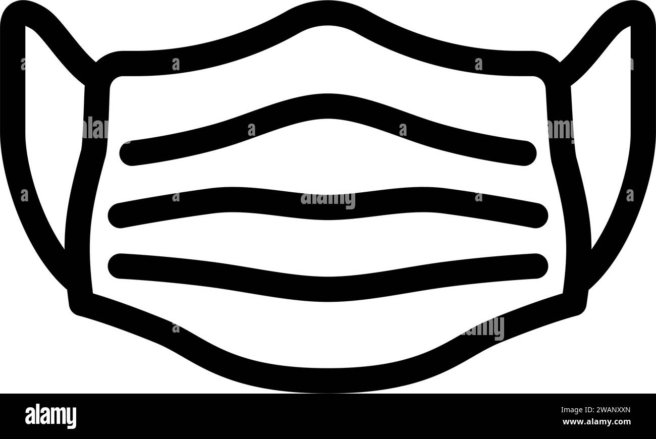 medical mask face line icon vector illustration Stock Vector Image ...