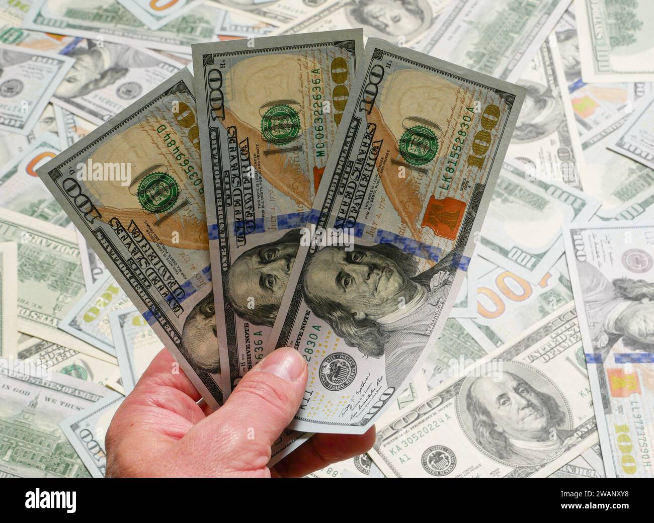 American dollar three bills hi-res stock photography and images - Alamy