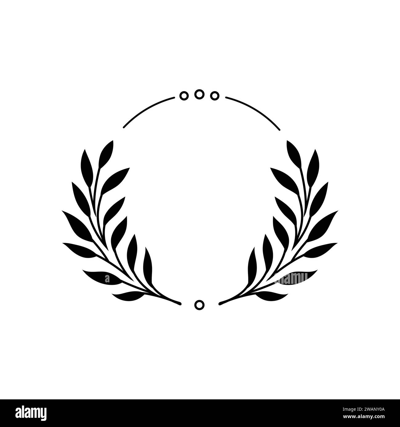 Vector isolated floral frame line art illustration, Flourish circle ...