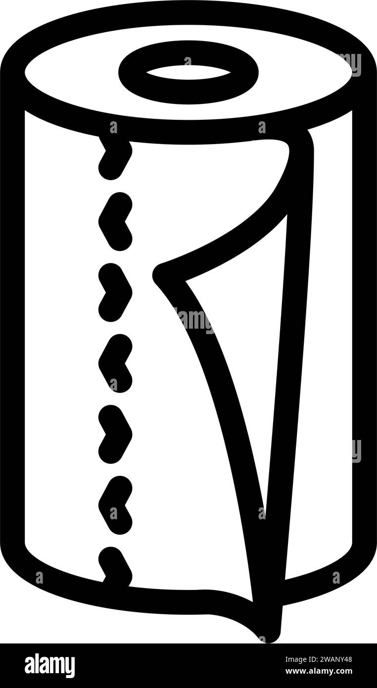 napkin roll paper towel line icon vector illustration Stock Vector ...