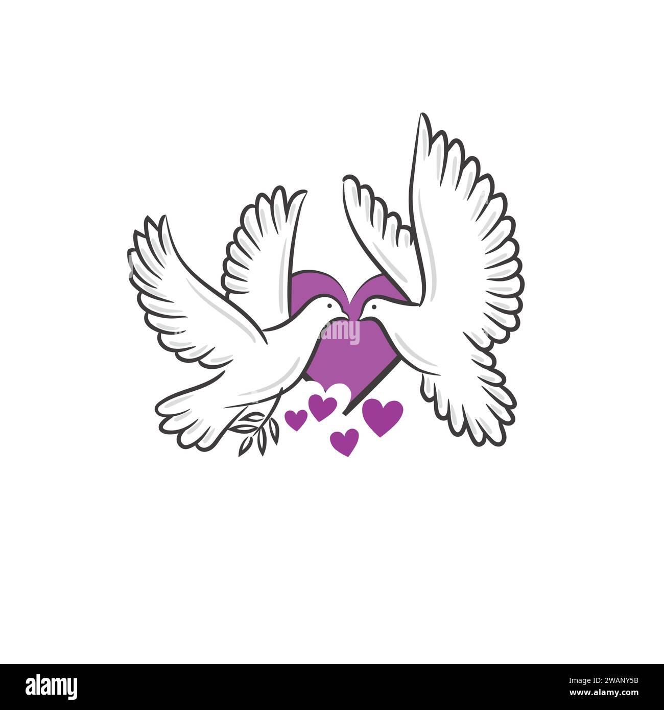 Abstract flying white dove vector illustration, peace and love dove ...