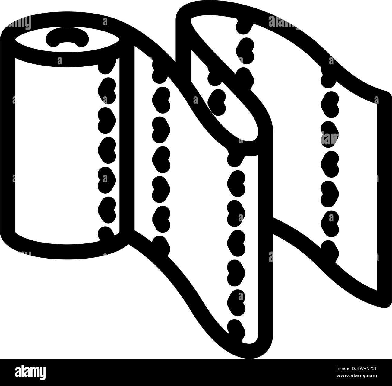 paper towel unrolling line icon vector illustration Stock Vector Image ...