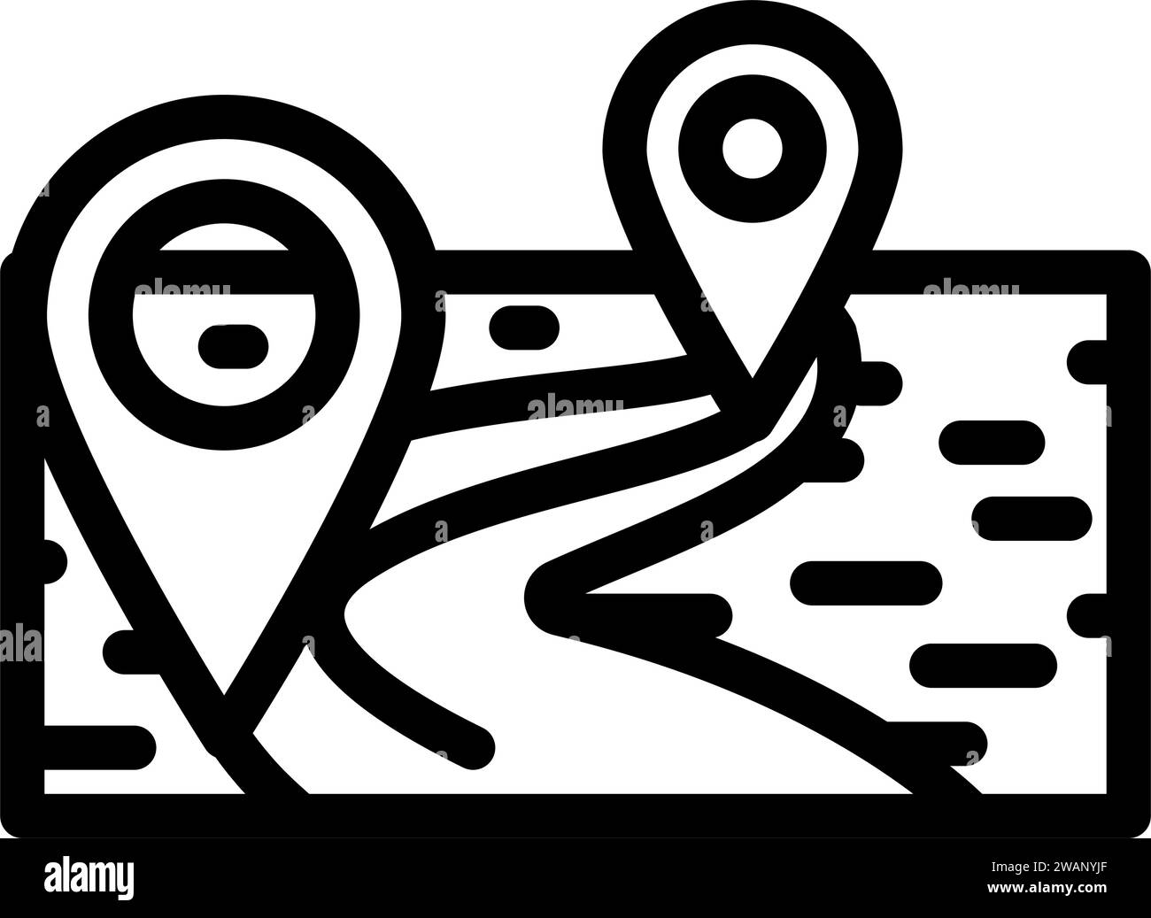map pointer location line icon vector illustration Stock Vector Image ...