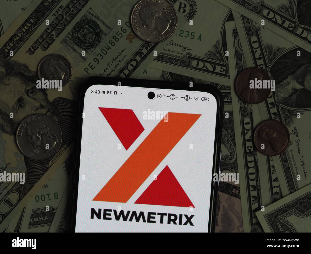 Germany. 06th Jan, 2024. In this photo illustration, a Newmetrix logo ...