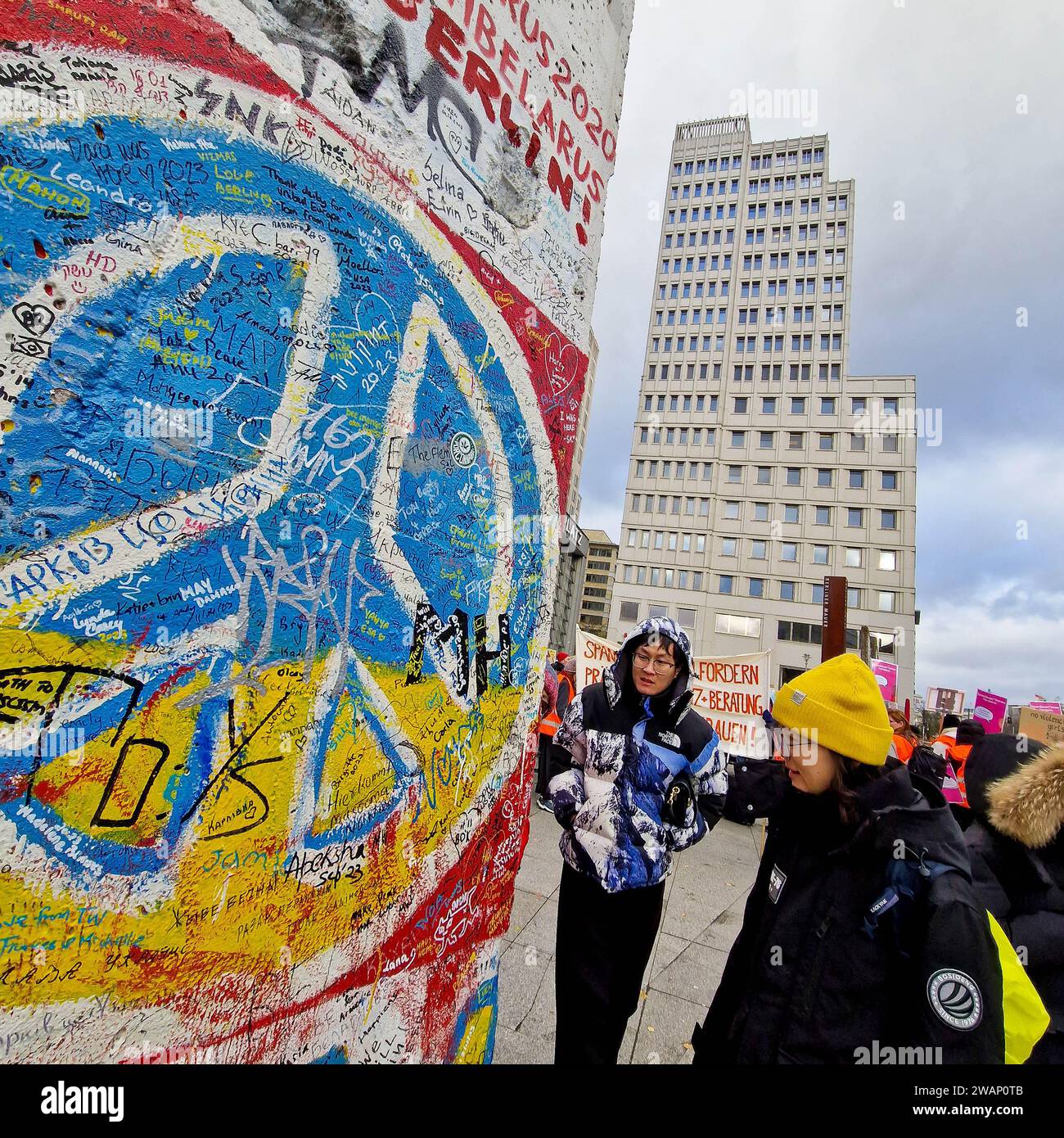 IG Metal workers demo at Potsdaner Platz, Berlin, Brandenburg, Germany ...