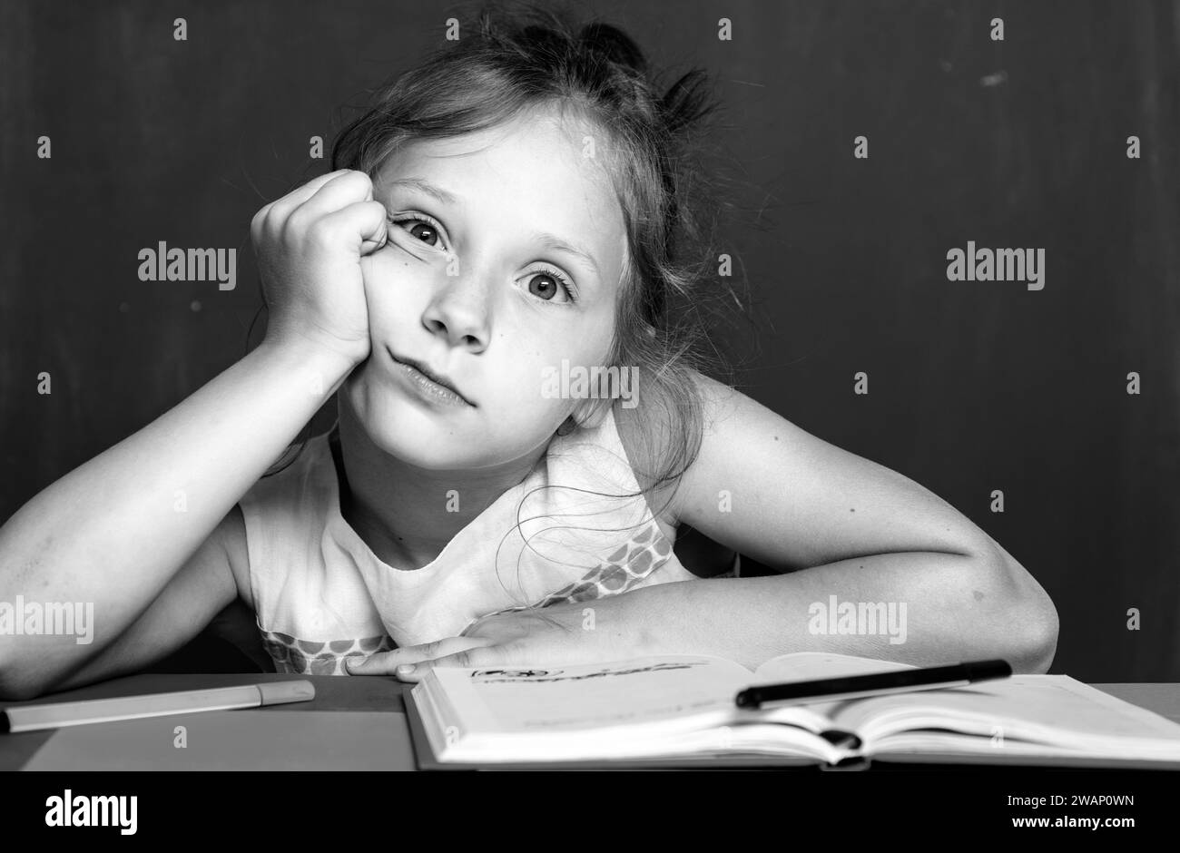 School kids. Hard learning and education kids concept. Back to school ...