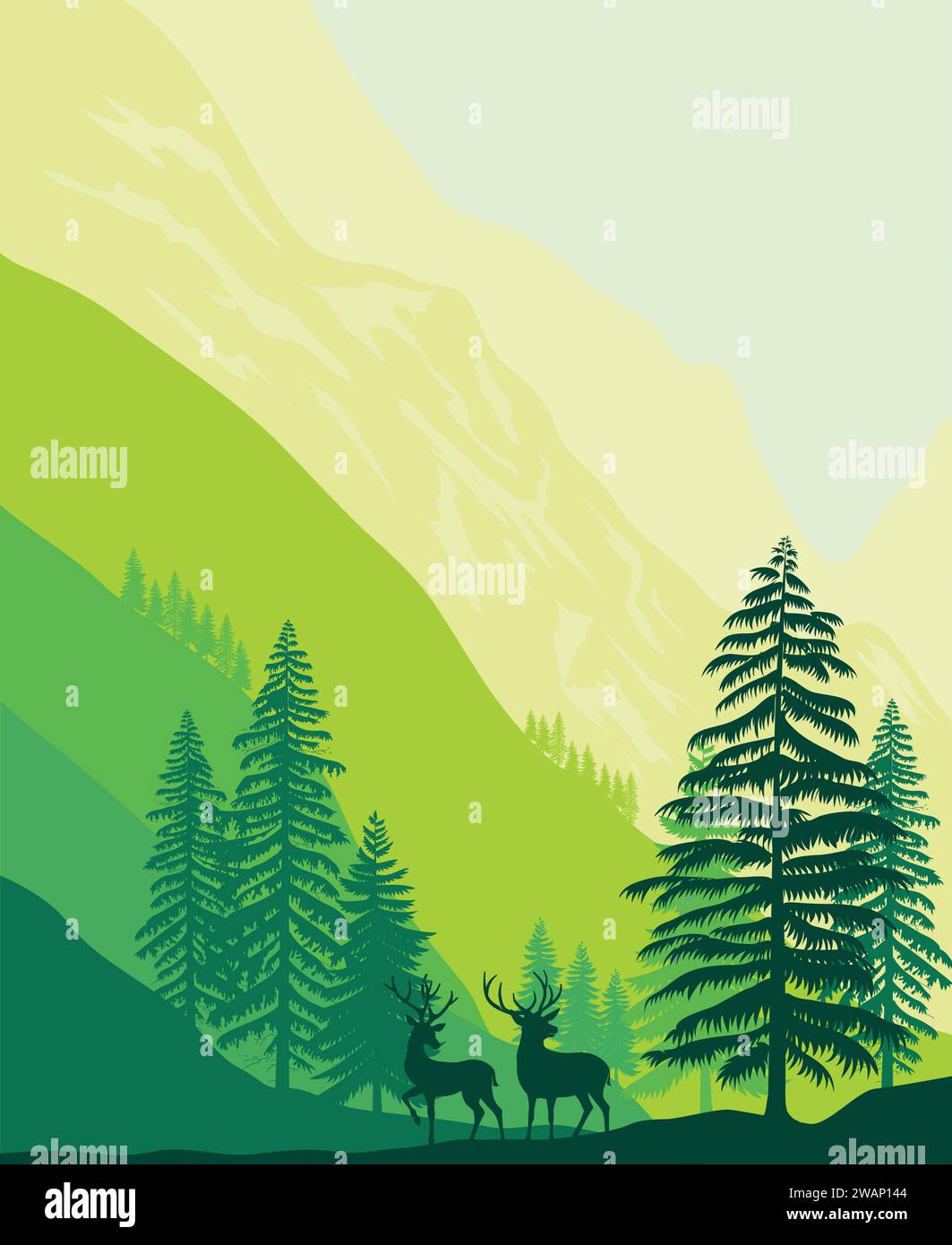 Hill deer Stock Vector Images - Alamy