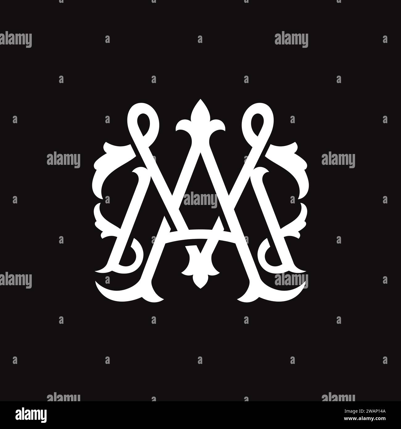 letter AM or MA illustration monogram vector logo template in classic ...