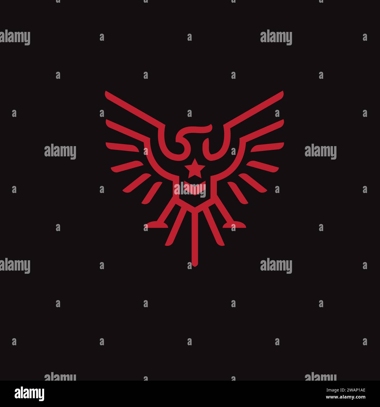 simple geometric phoenix logo concept, flying eagle with star vector illustration Stock Vector ...