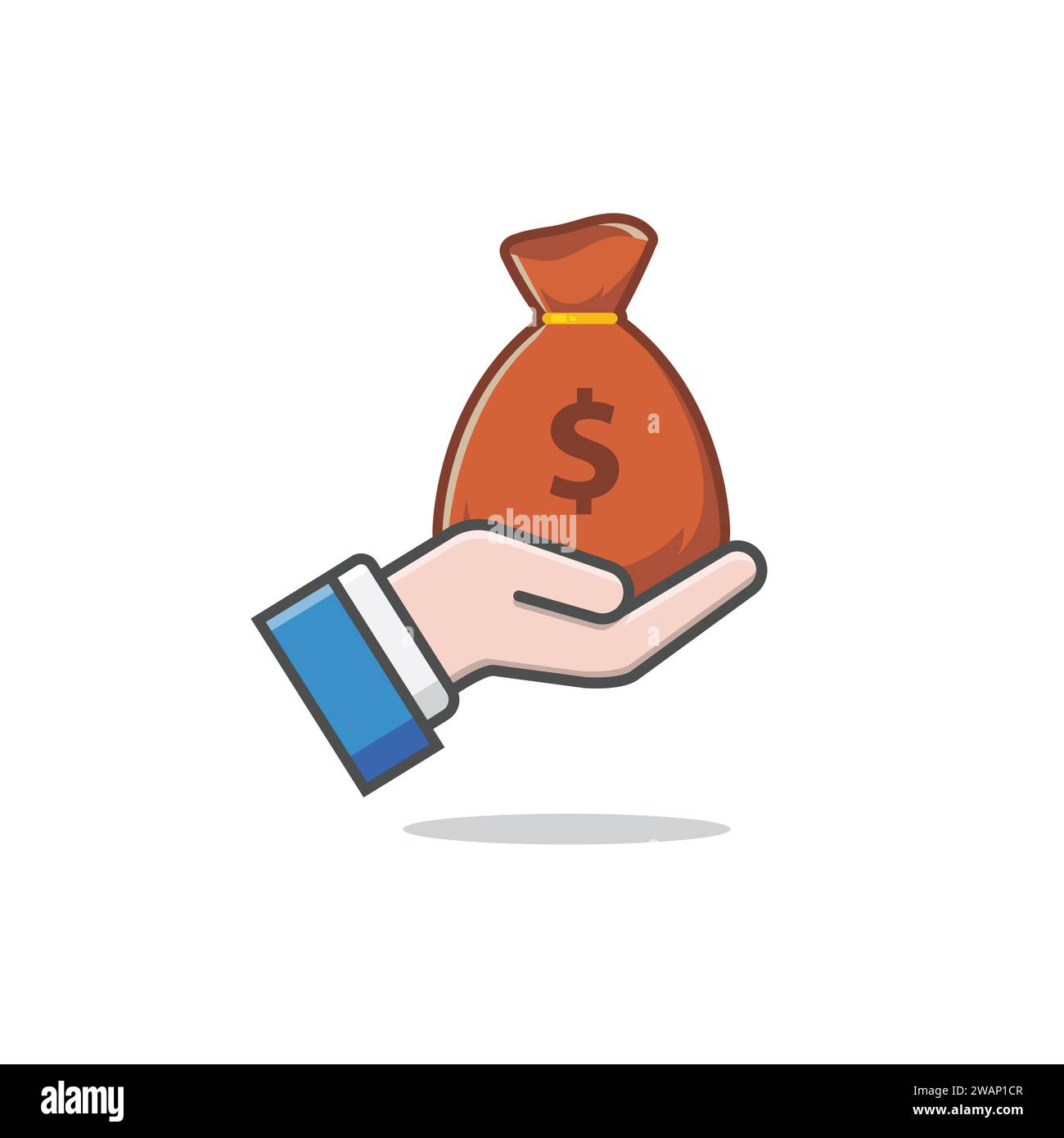 hand with money bag vector illustration Stock Vector Image & Art - Alamy