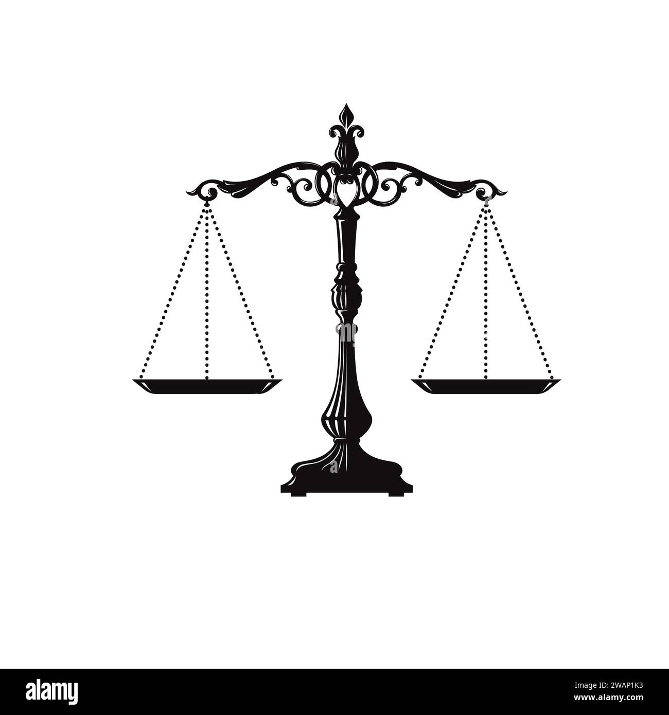 vintage Scales of justice vector illustration. Weight Scales, Balance ...