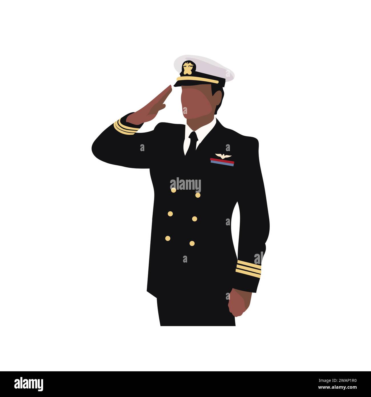 Army Soldier Saluting Position Vector Illustration Military Saluting