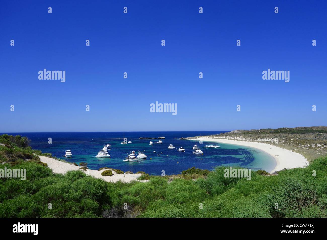 Boats in Catherine Bay, Rottnest Island, near Perth, Western Australia ...