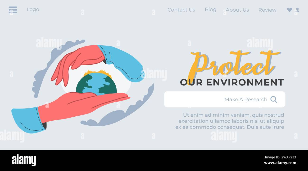 Protect our environment, website landing page Stock Vector Image & Art ...