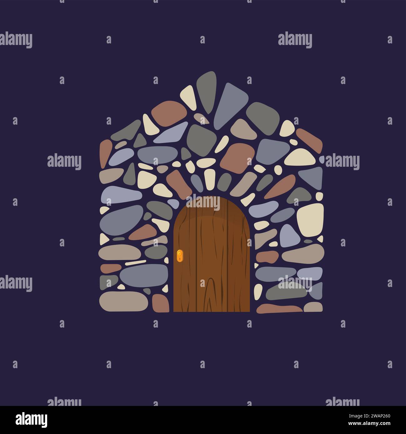 Rustic stone house design Stock Vector Images - Alamy