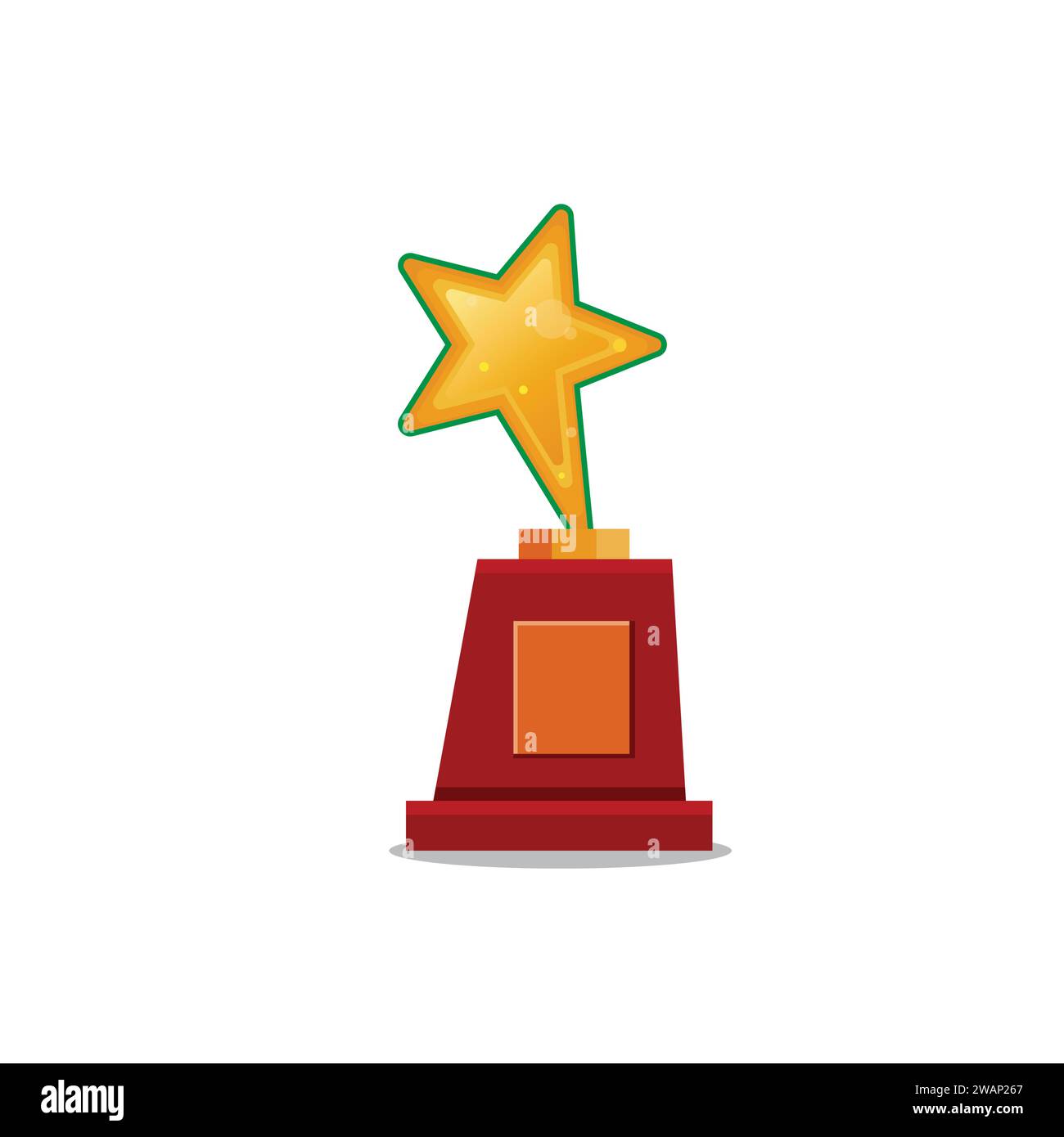 Gold star award on blank trophy. Reward icon isolated on white ...