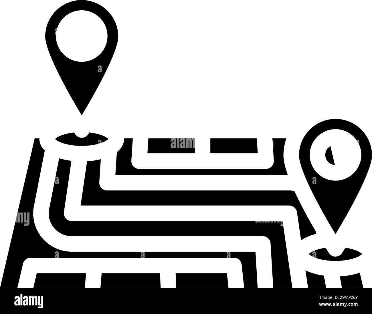 map pointer delivery glyph icon vector illustration Stock Vector Image & Art - Alamy