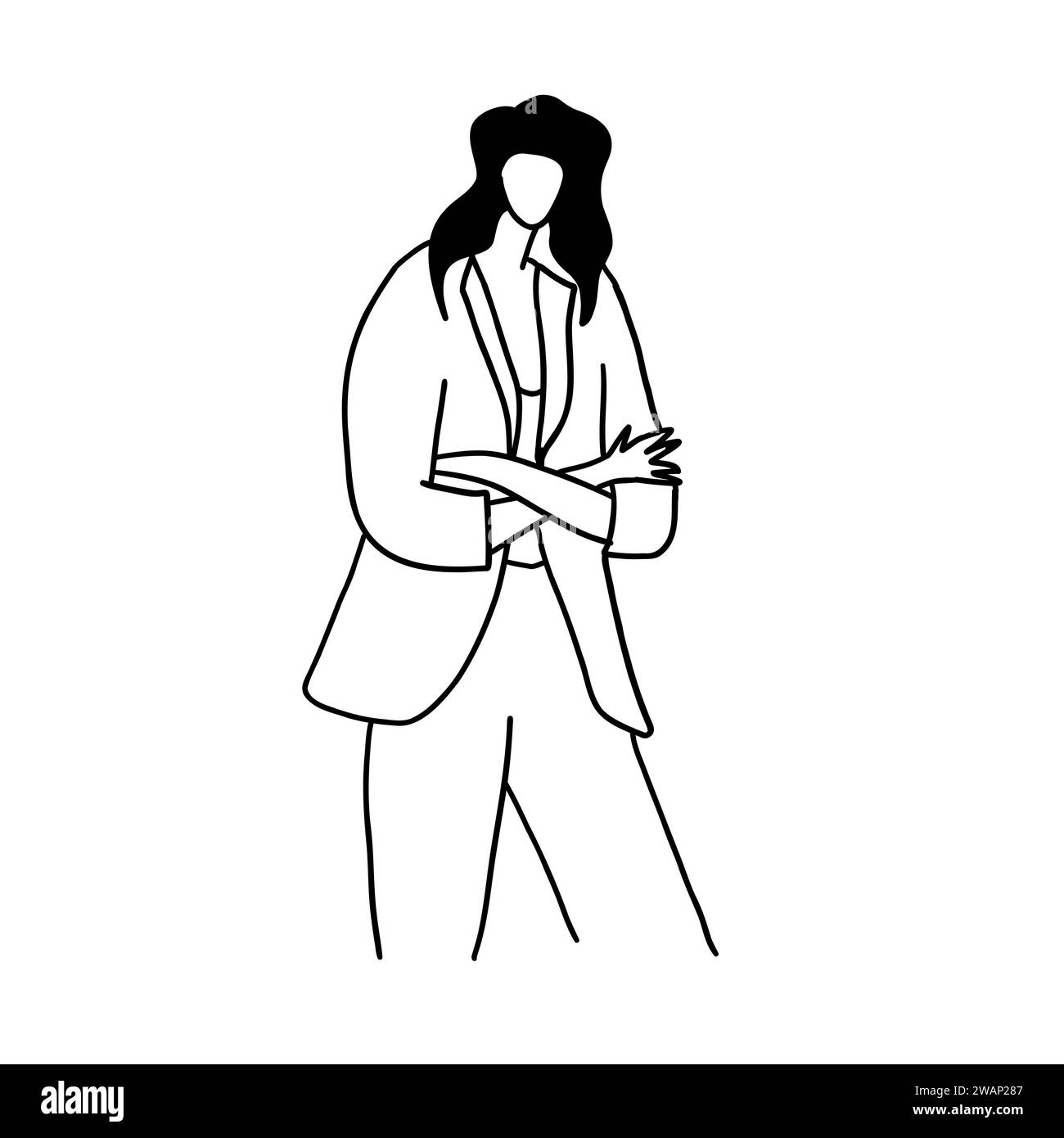 Stylish, minimalistic and modern fashion lady. Vector illustration in ...