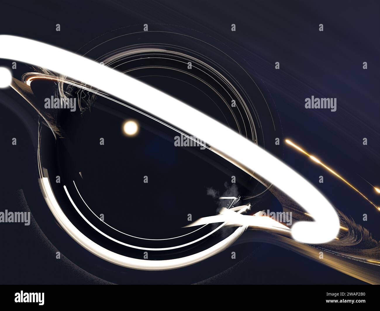 Black hole somewhere in space. Science fiction 3D rendered illustration. Dramatic space ...