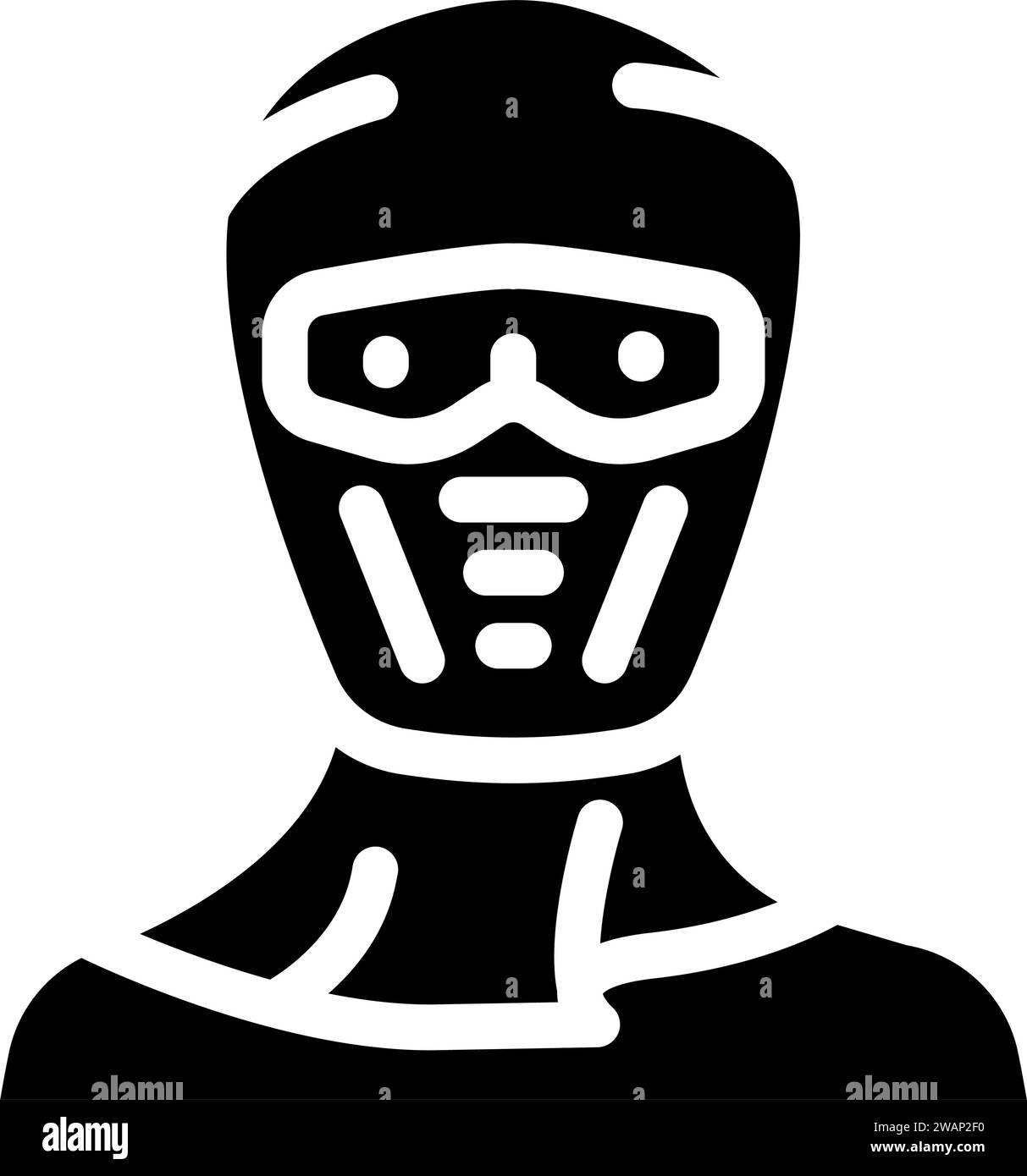 ninja mask face glyph icon vector illustration Stock Vector Image & Art ...