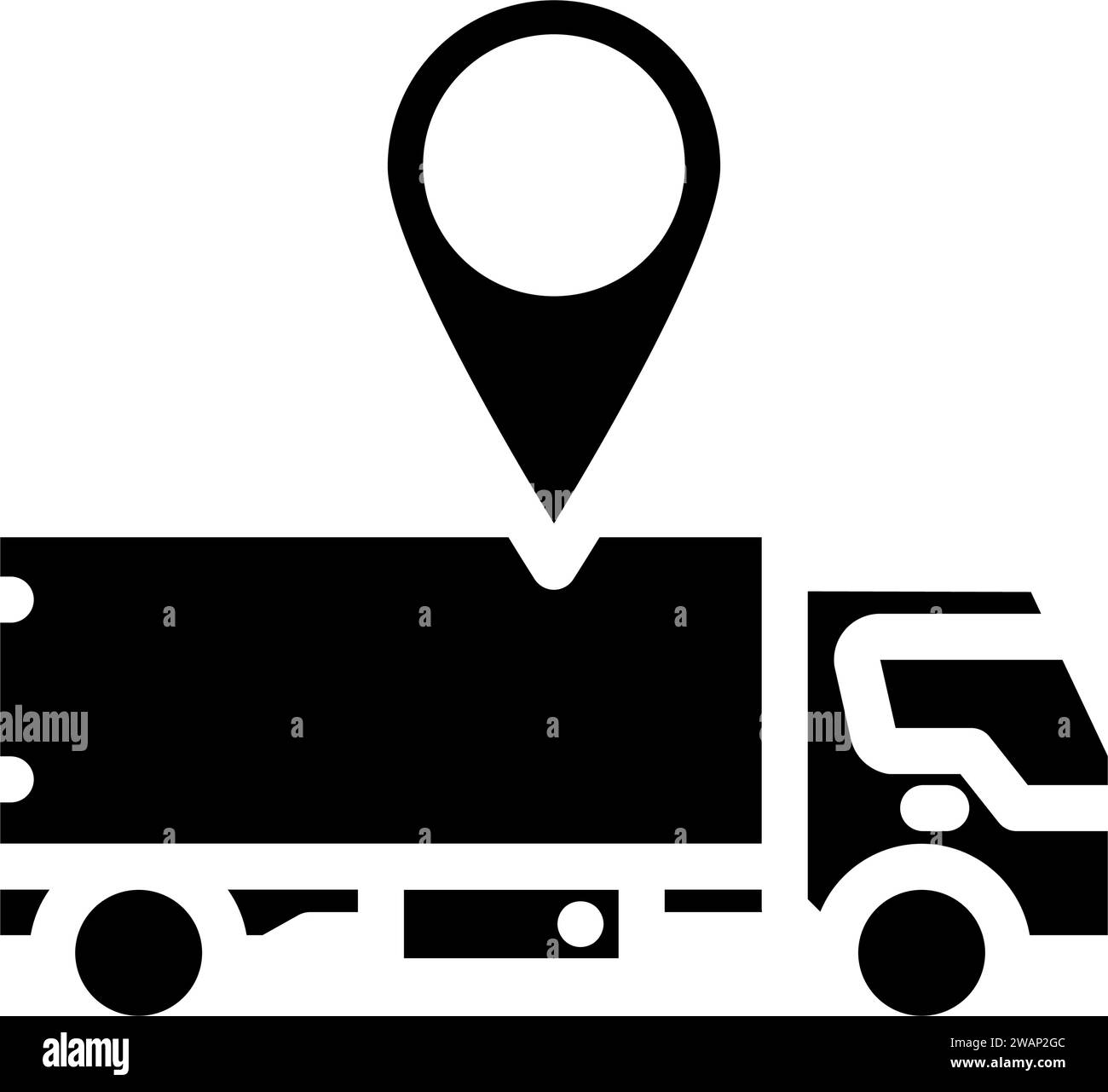 truck map location glyph icon vector illustration Stock Vector Image ...