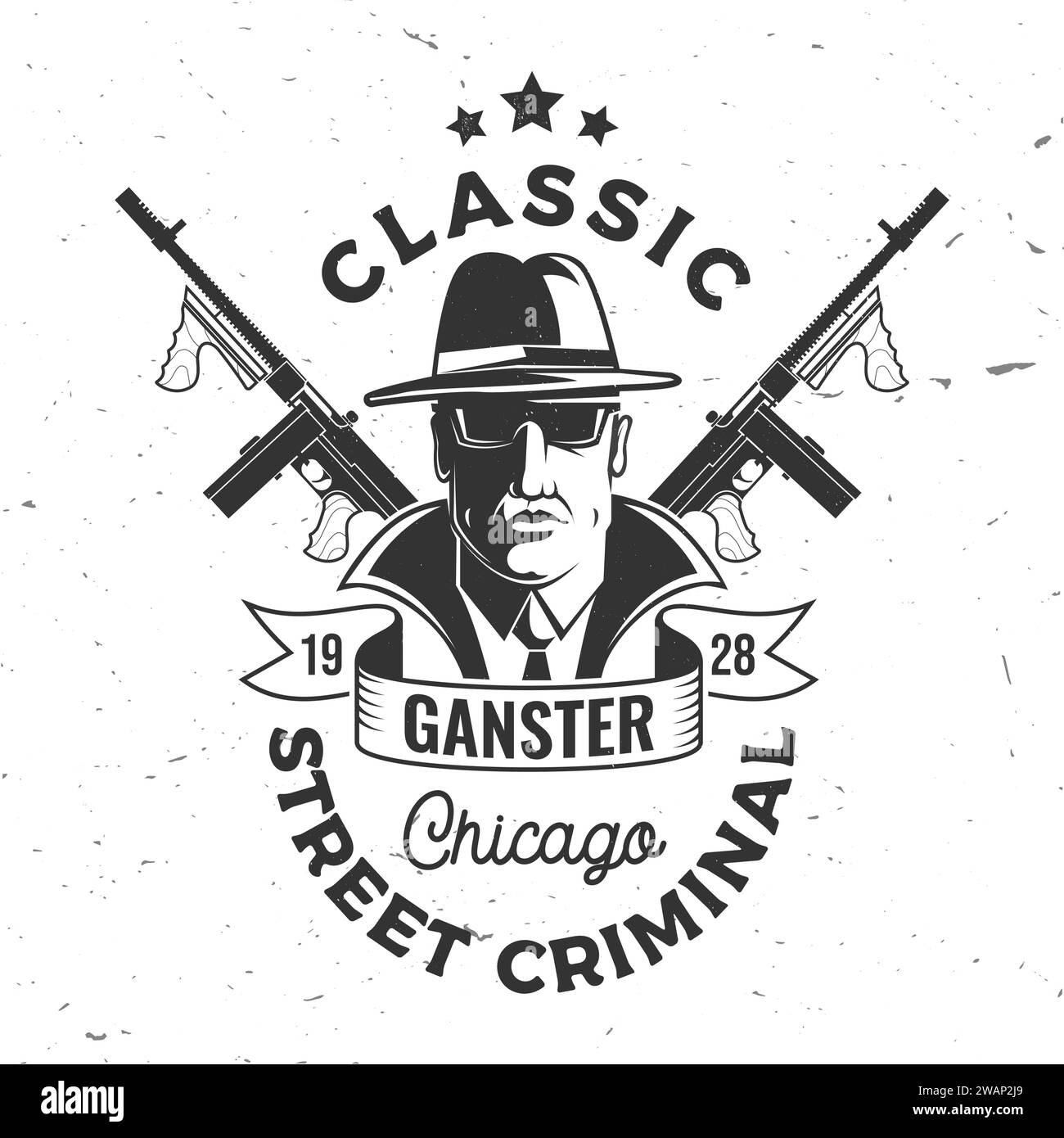 Classic gangster. Street criminal badge design. Vector illustration ...