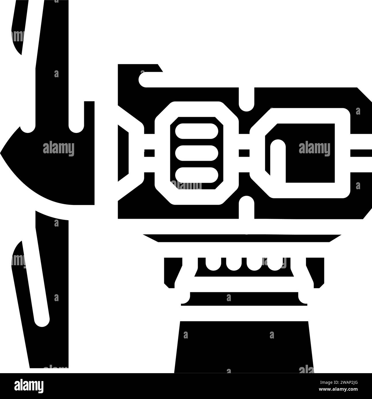 Turbine construction wind icon Black and White Stock Photos & Images ...