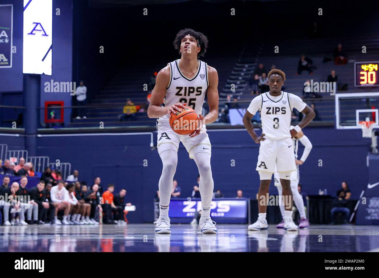 AKRON, OH - JANUARY 05: Akron Zips forward Enrique Freeman (25) at the ...