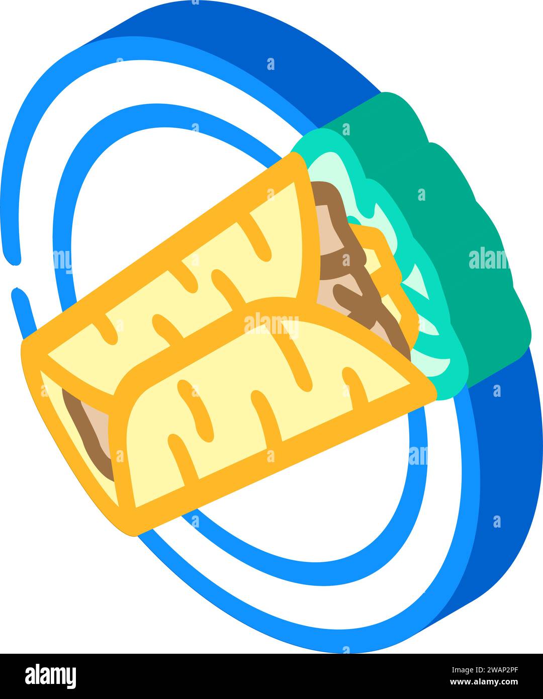 gyro wrap greek cuisine isometric icon vector illustration Stock Vector ...