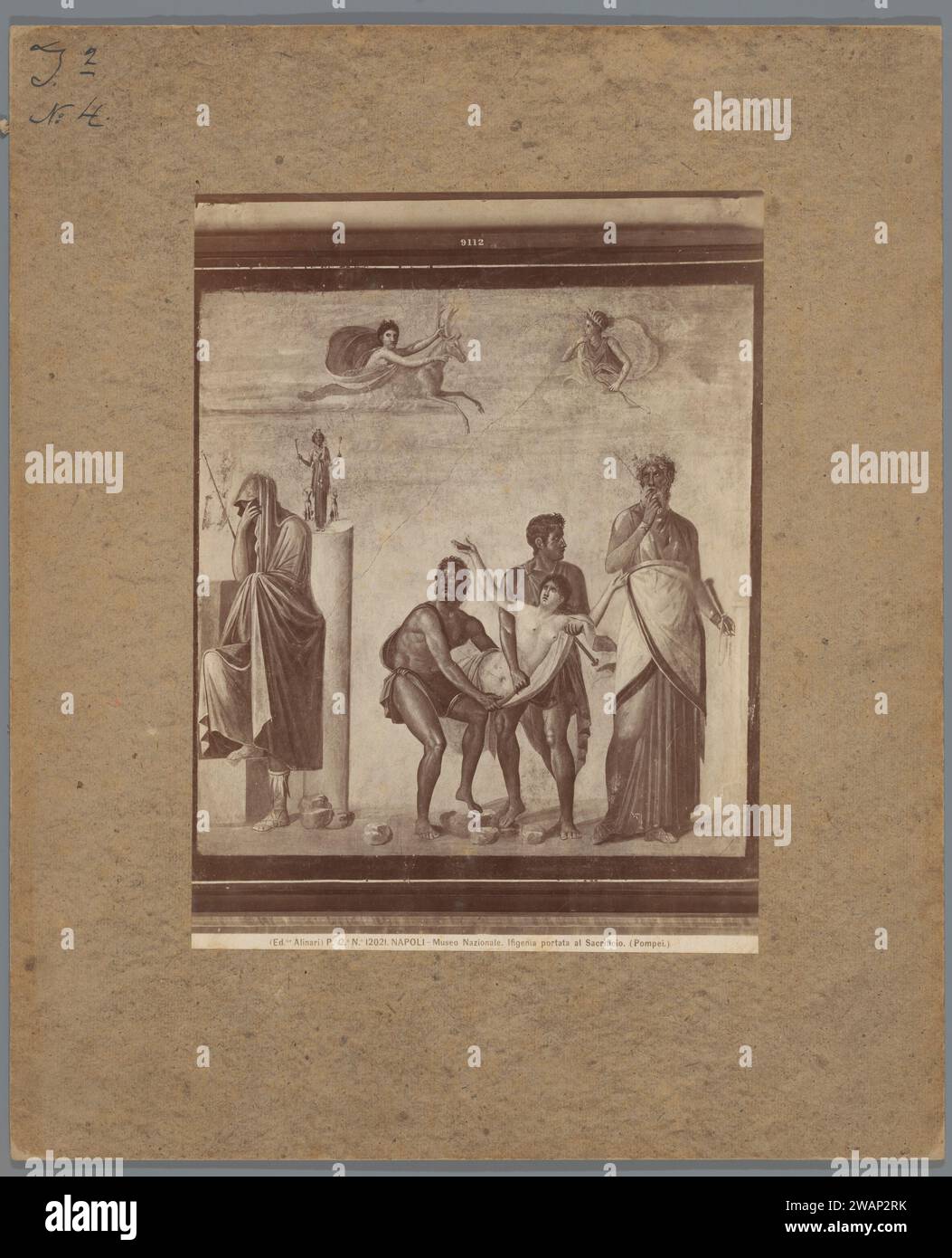 Mural in the Museo Nazionale in Naples, representing the sacrifice of ...