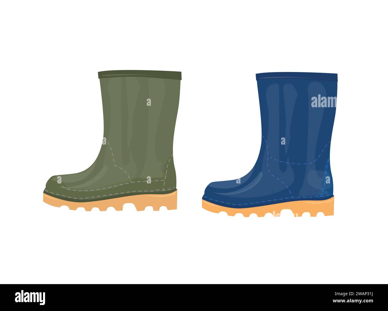 Vector illustration of abstract rubber boots or rain boots Stock Vector ...