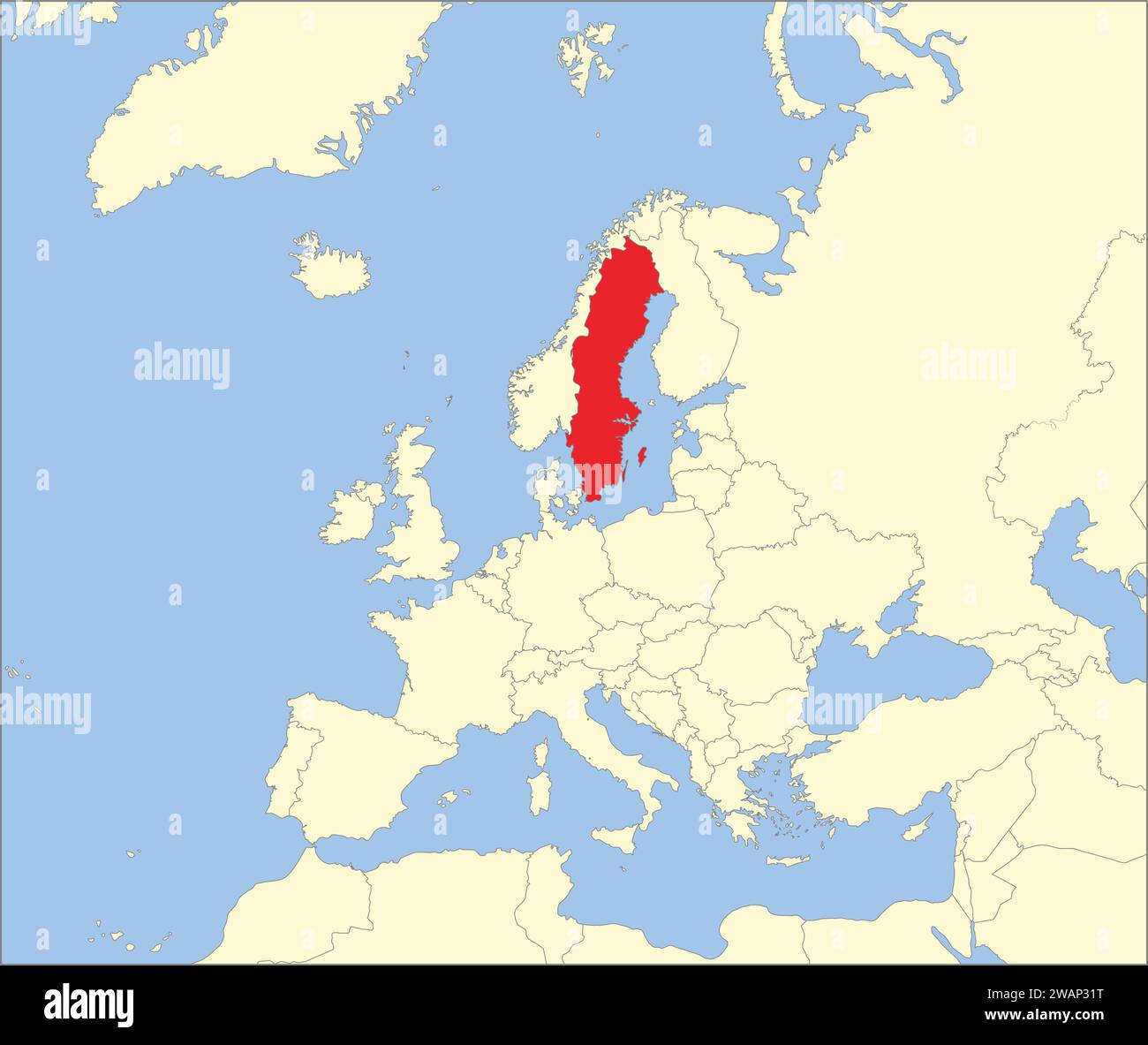 Location map of the KINGDOM OF SWEDEN, EUROPE Stock Vector Image & Art ...