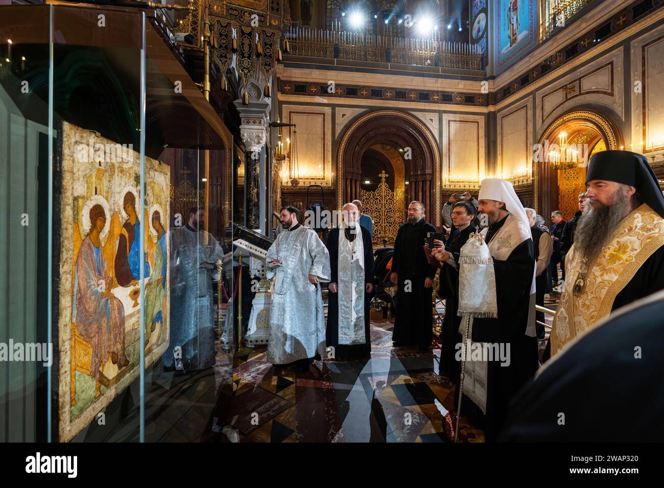 In this photo released by Russian Orthodox Church Press Service ...