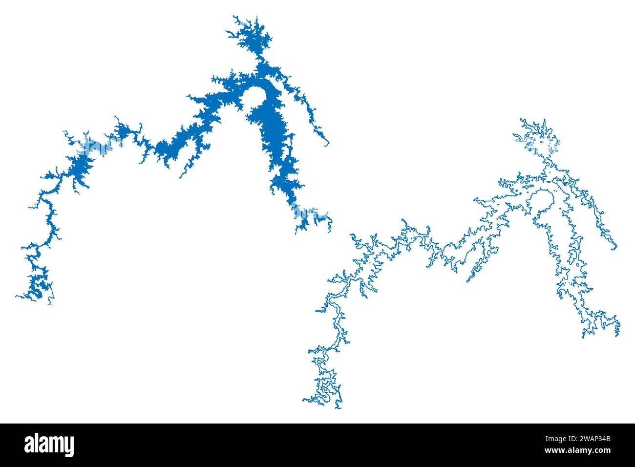 Serra da Mesa Lake (Federative Republic of Brazil) map vector illustration, scribble sketch ...