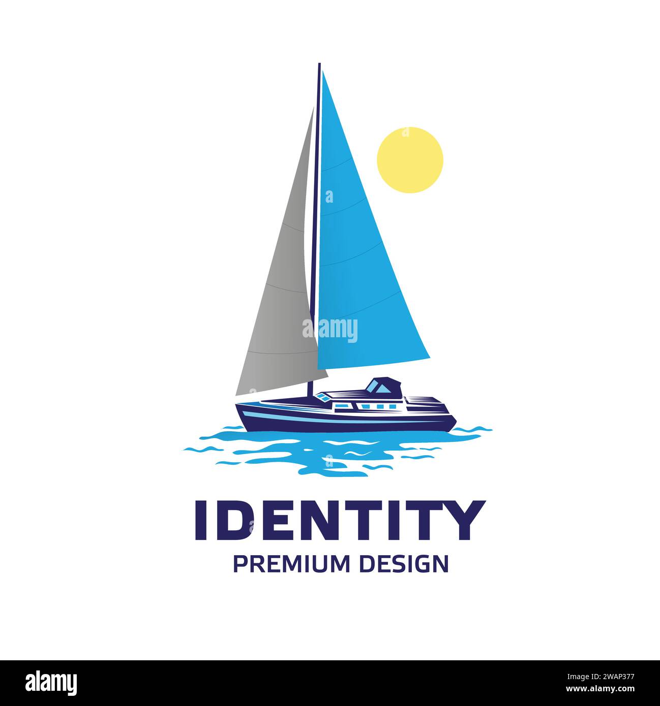 Symbol of sailing ship sea transportation design vector, speedboats ...