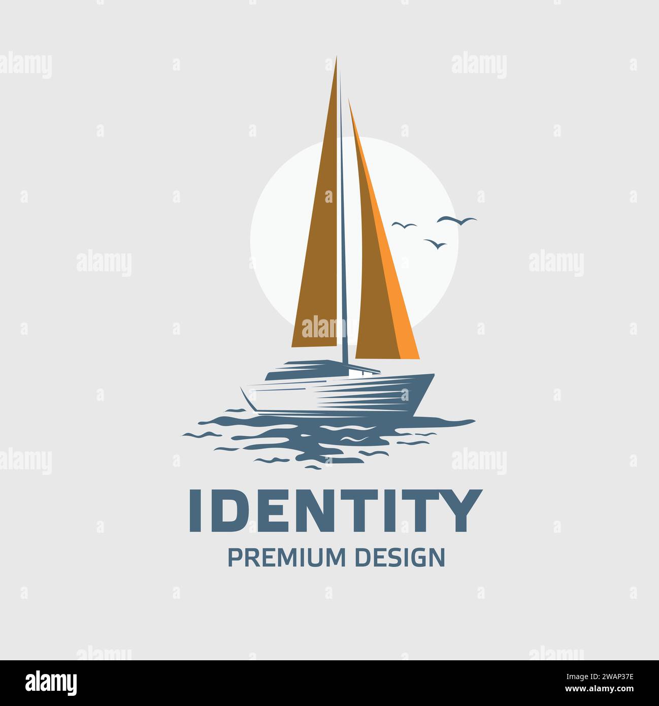 Symbol of sailing ship sea transportation design vector, speedboats ...