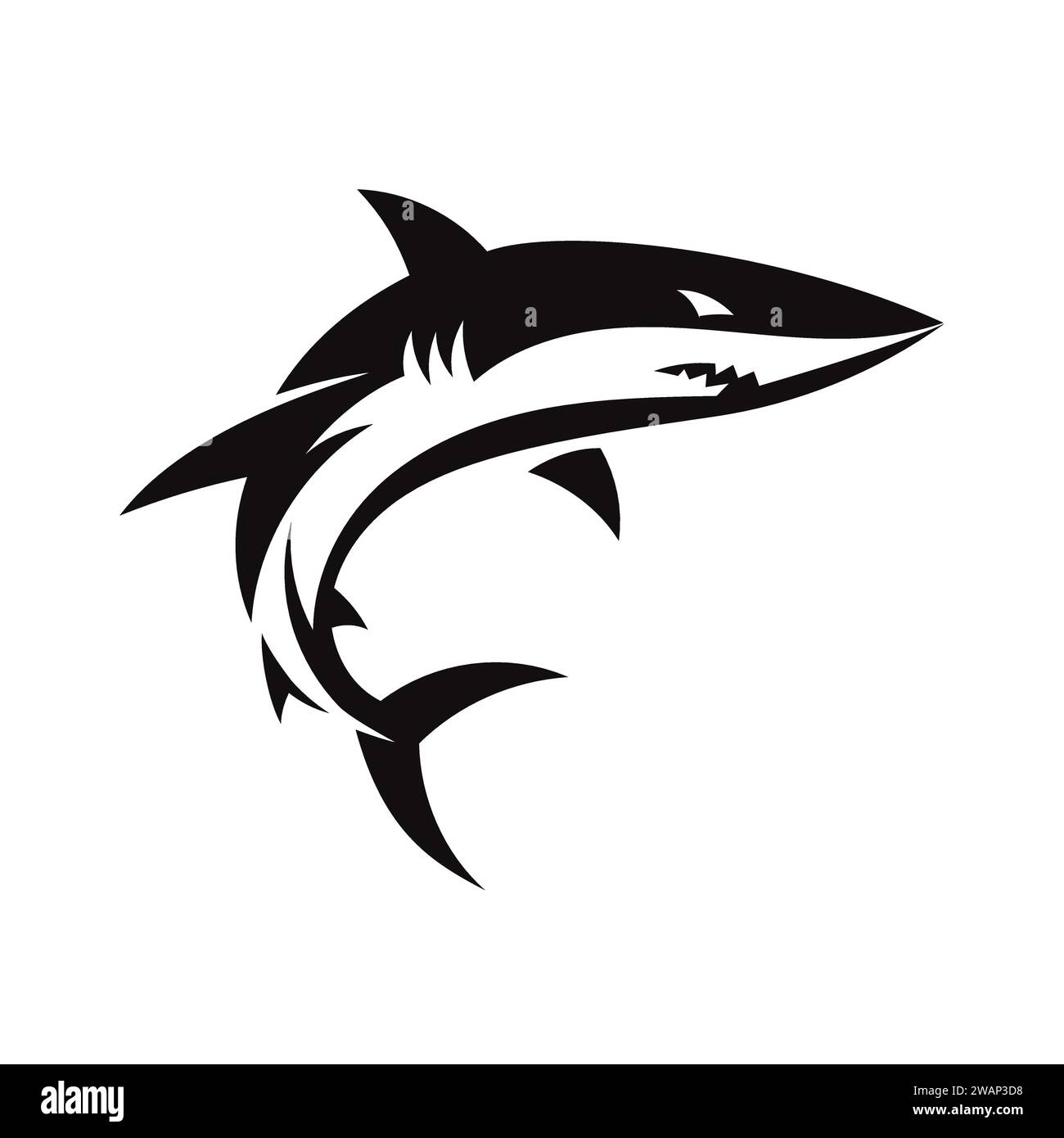 abstract simple shark logo vector on white background Stock Vector ...